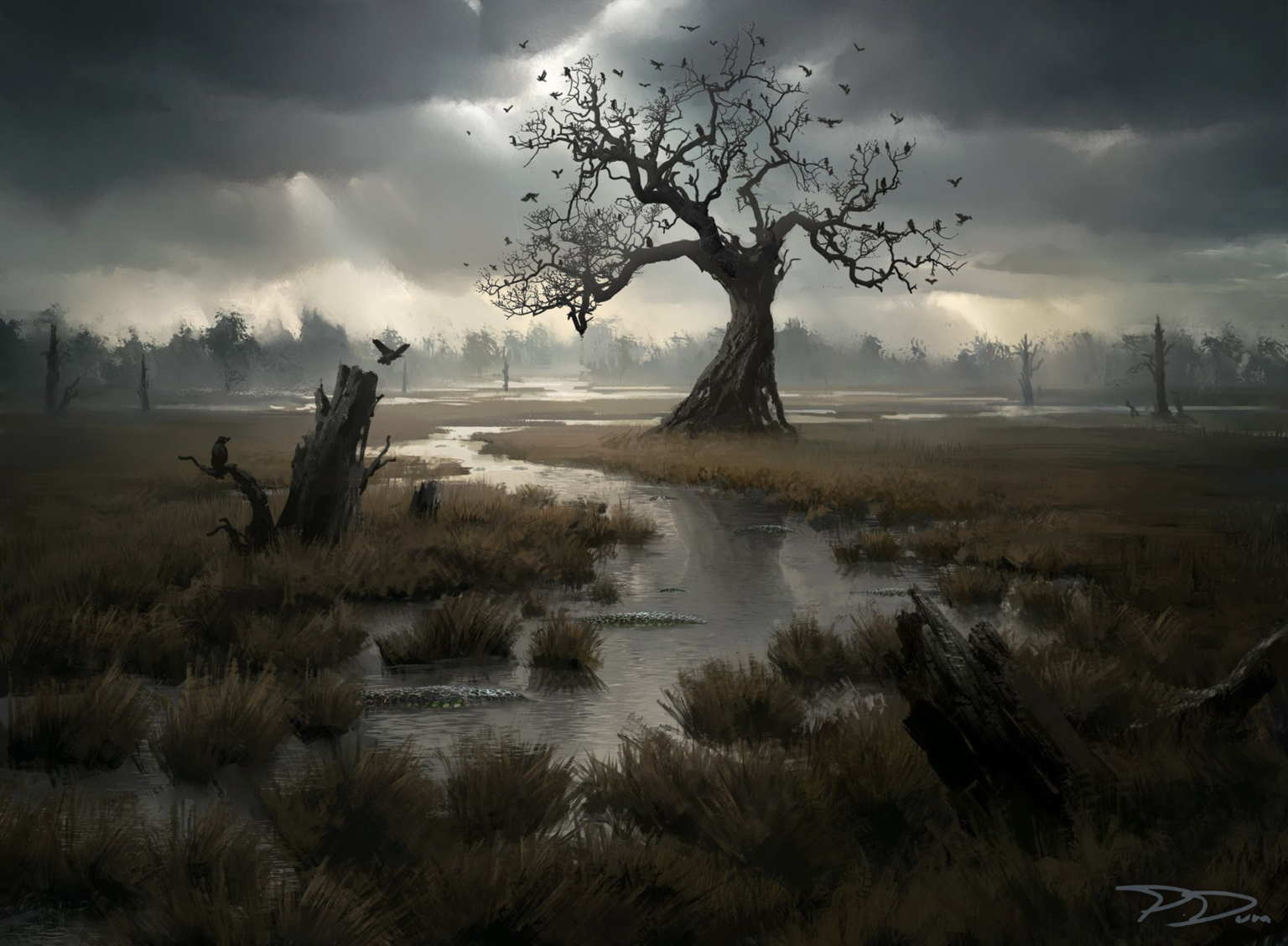 Kaldheim Swamp 396 by Piotr Dura « Basic Land Art